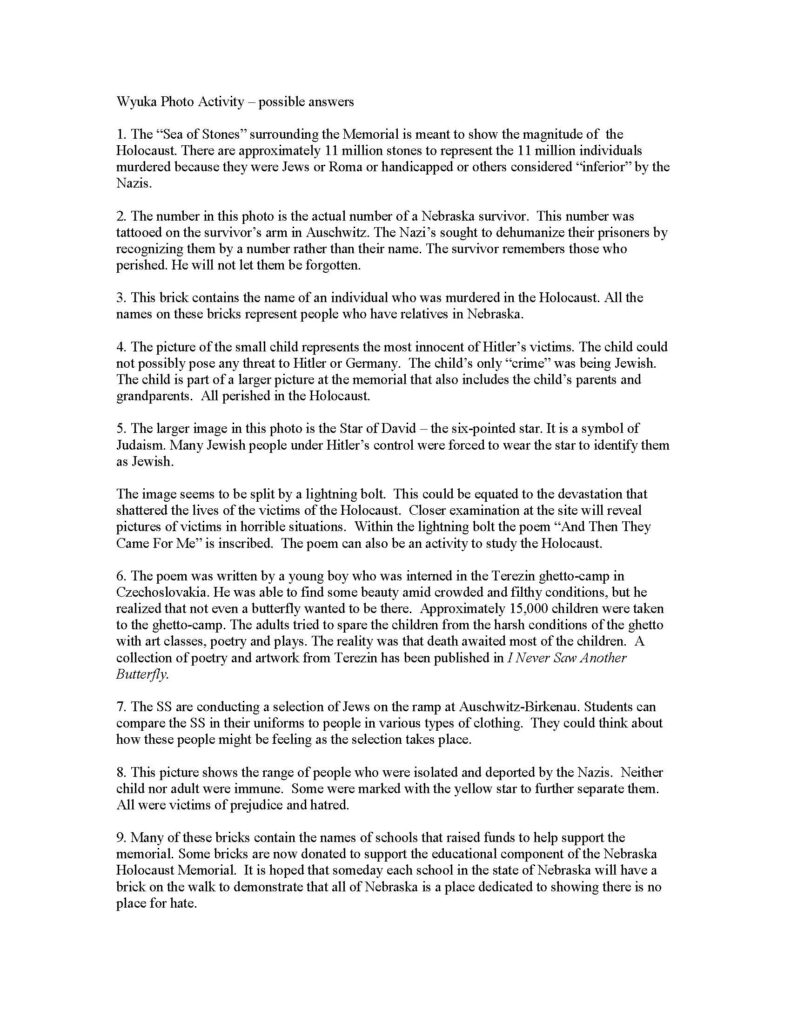 Nebraska State Holocaust Memorial-Wyuka Cemetery - Institute for ...